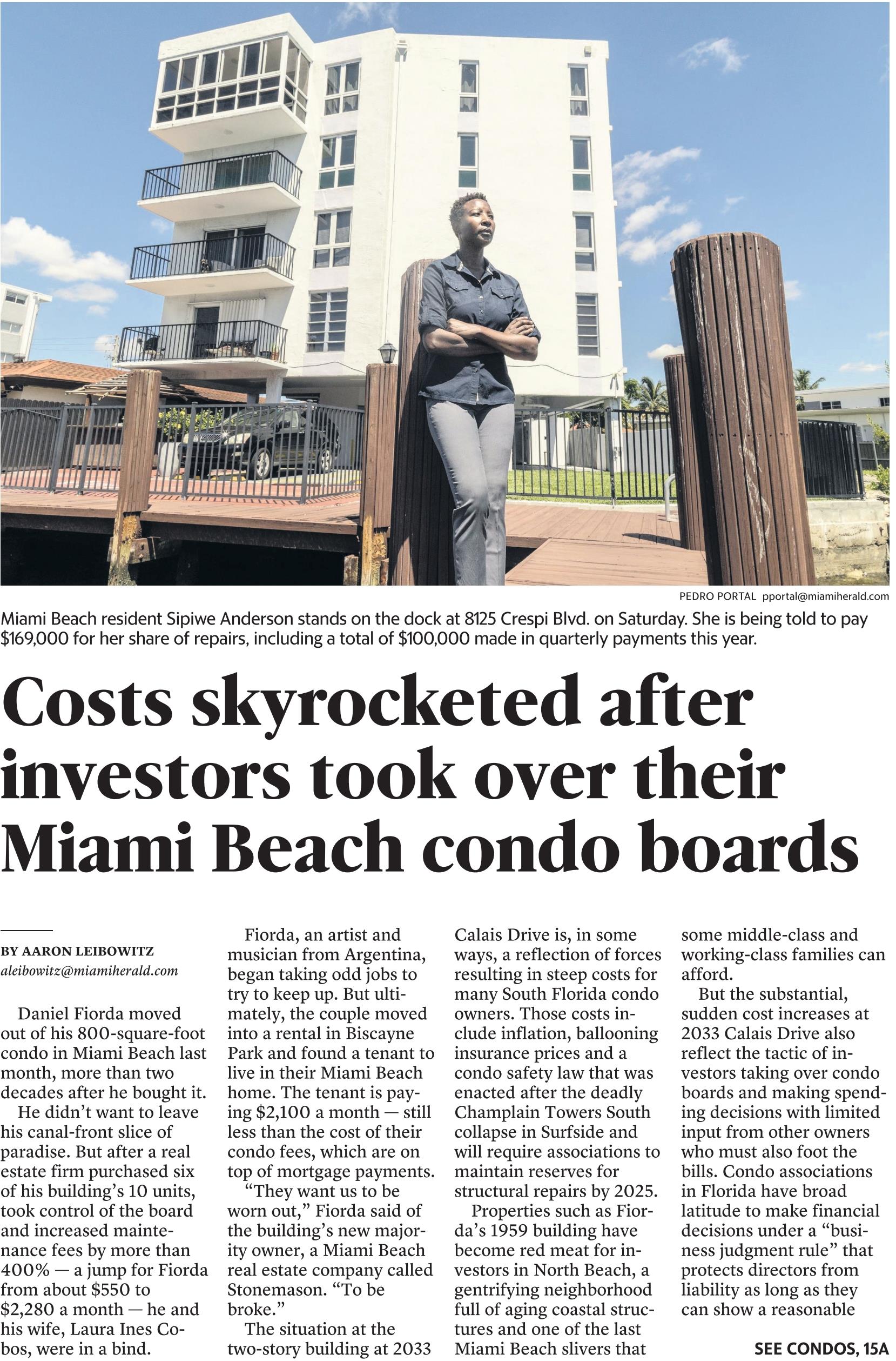 Miami Herald Article on Investors Taking Over Condo Boards Features ...